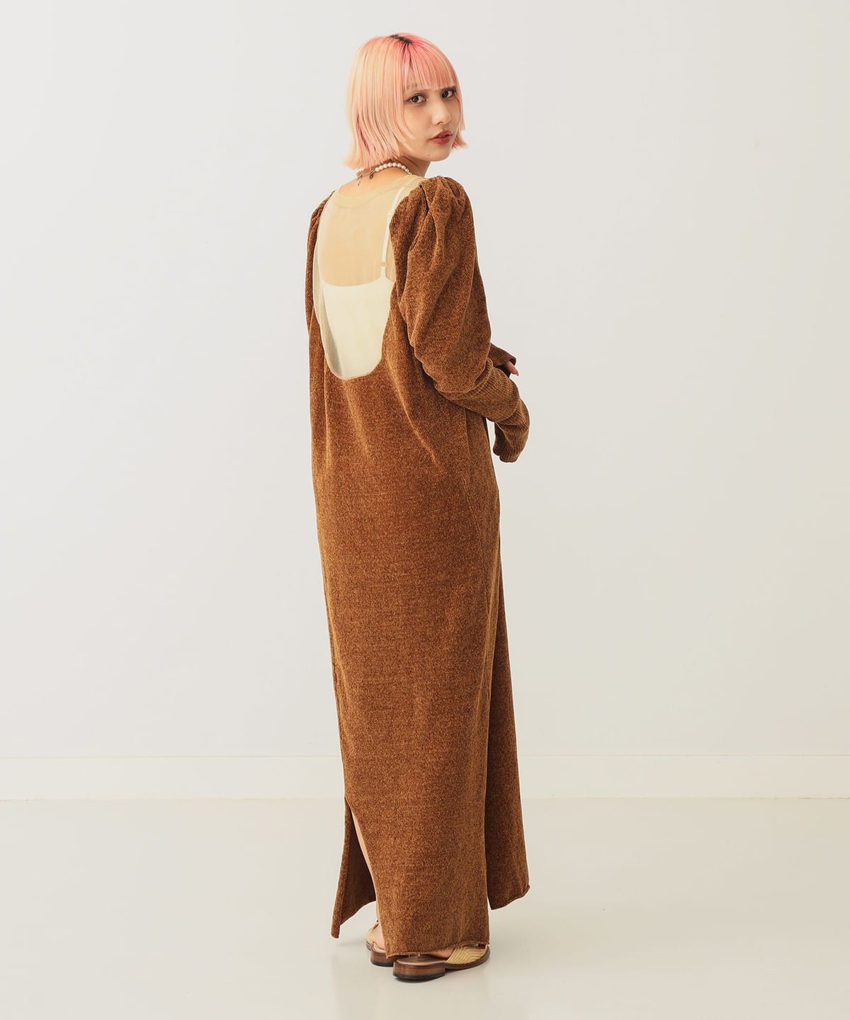 BEAMS COUTURE（ビームス クチュール）透け切替 ベロア ワンピース