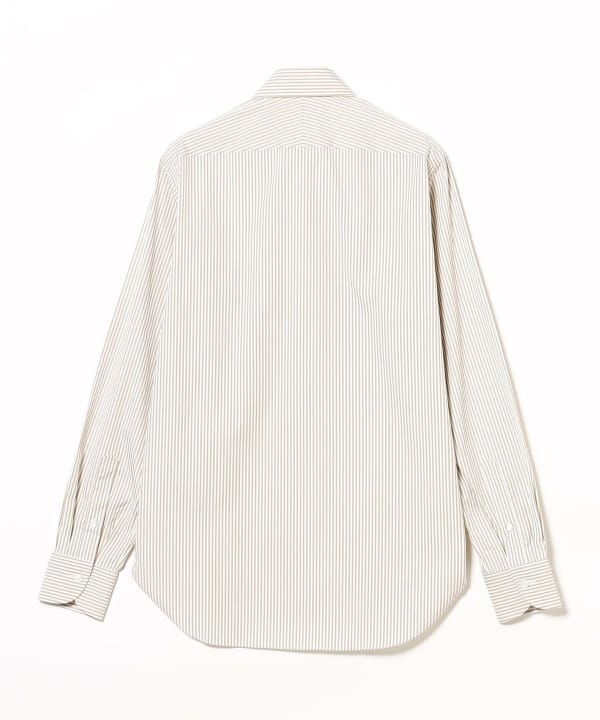 BEAMS F (BEAMS F)Beige London Stripe Wide Collar Shirt (Shirt / Blouse ...