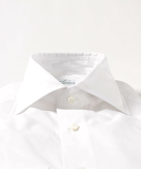 BEAMS F BEAMS Napoletano / Cotton Poplin Wide Collar Shirt (Shirts ...