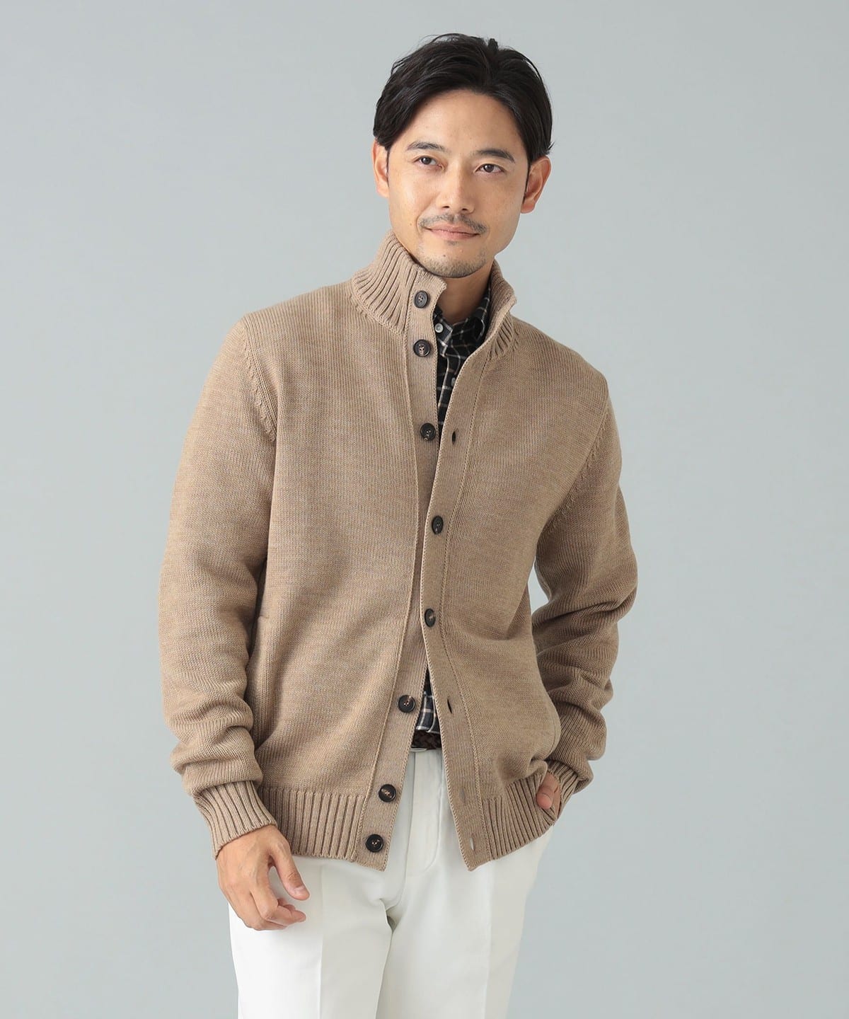 BEAMS F（ビームスF）ZANONE / CHIOTO 5ゲージ スタンドカラー カーディガン（トップス カーディガン）通販｜BEAMS