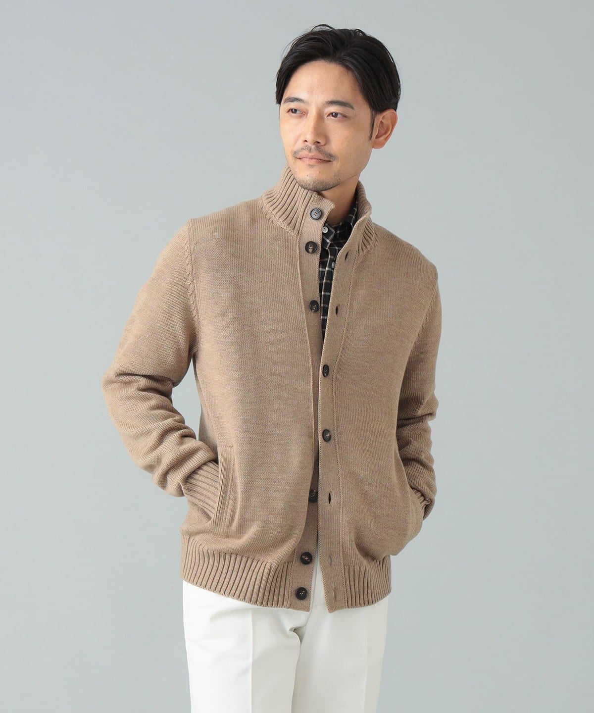 BEAMS F（ビームスF）ZANONE / CHIOTO 5ゲージ スタンドカラー カーディガン（トップス カーディガン）通販｜BEAMS