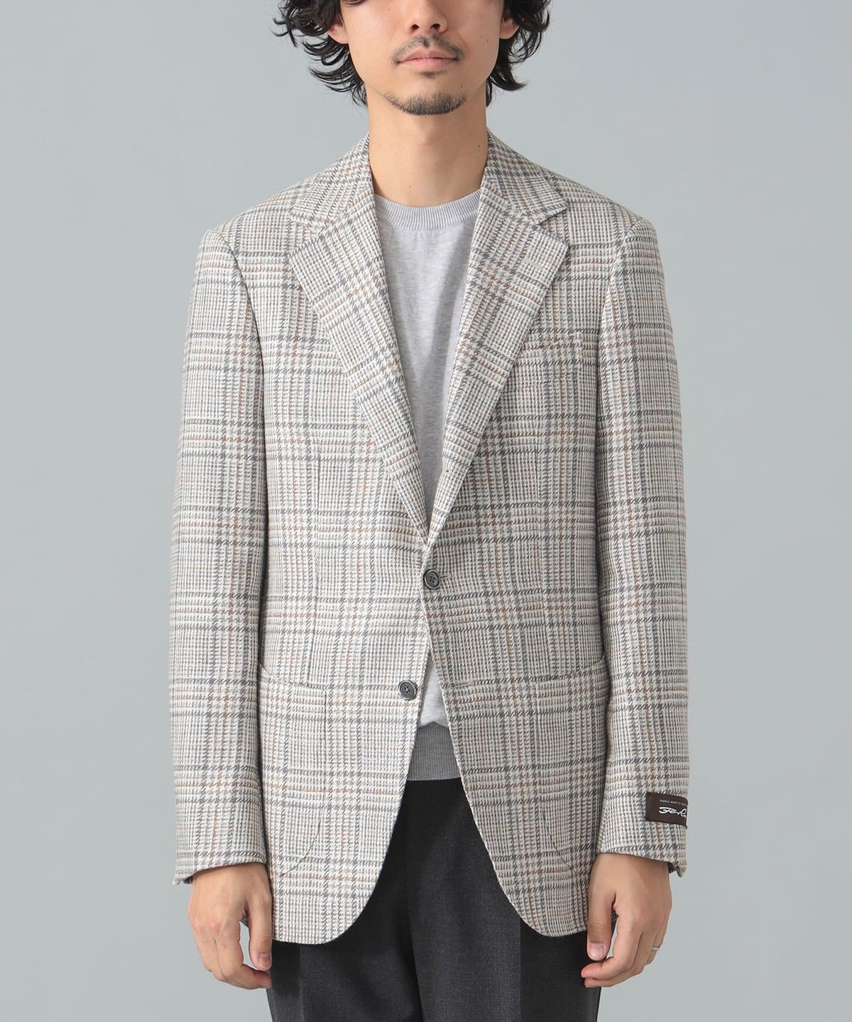 BEAMS F（ビームスF）FERLA ミックスファブリック グレンチェック ジャケット（ジャケット テーラードジャケット）通販｜BEAMS