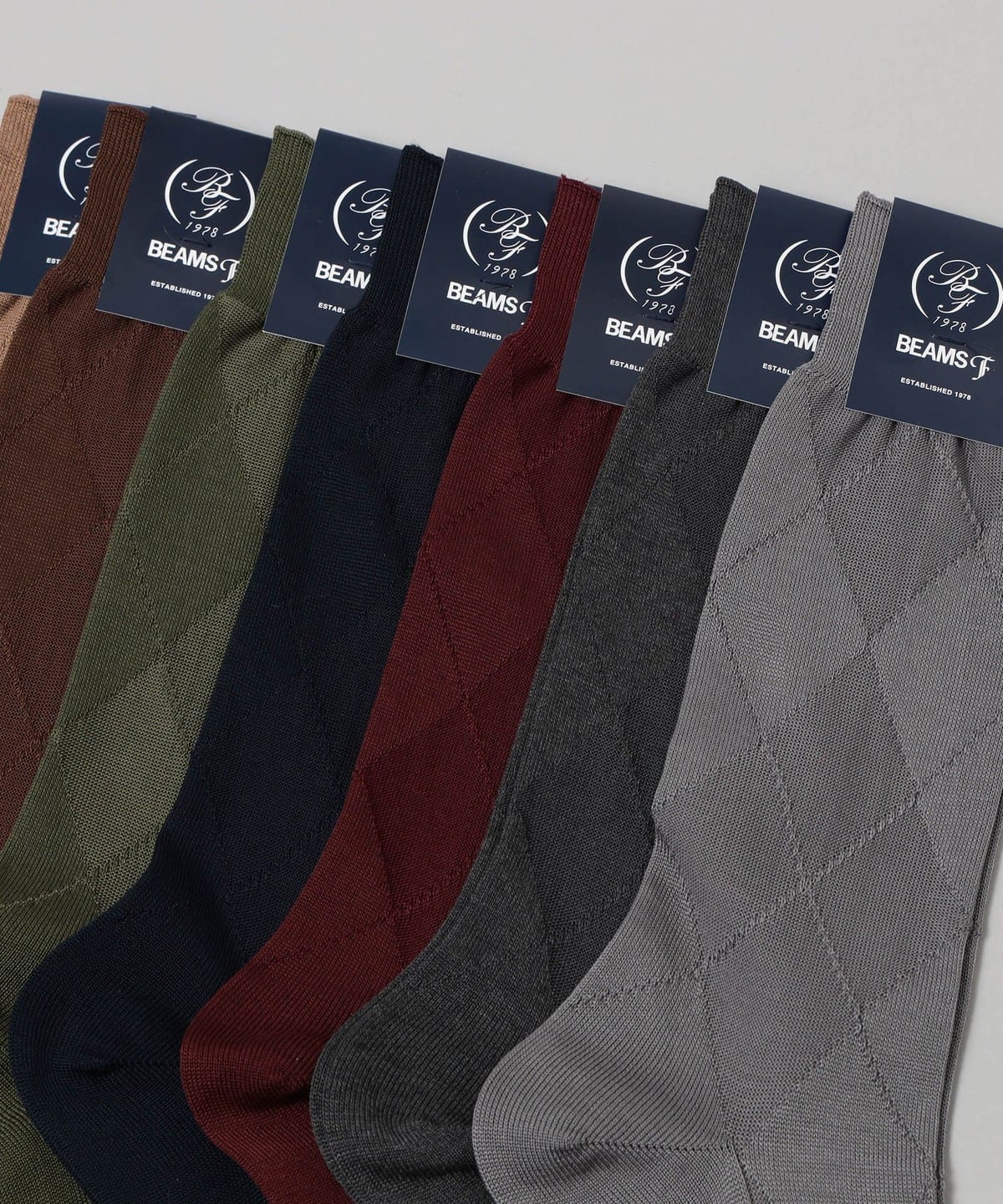 BEAMS F BEAMS F / 男裝 棉製 菱格紋 長襪（襪類 襪子）網購｜BEAMS