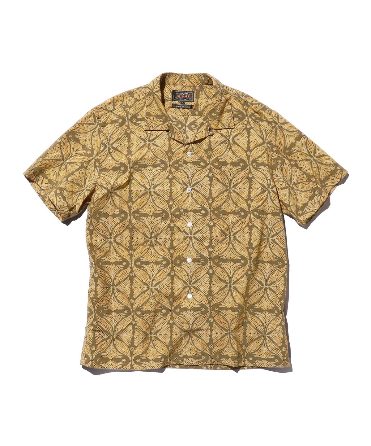 BEAMS PLUS（ビームス プラス）【タイムセール】Open Collar Block Print（シャツ・ブラウス カジュアルシャツ ...