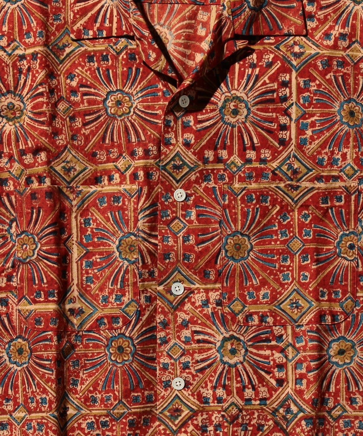 BEAMS PLUS（ビームス プラス）【タイムセール】Open Collar Block Print Flower（シャツ・ブラウス ...