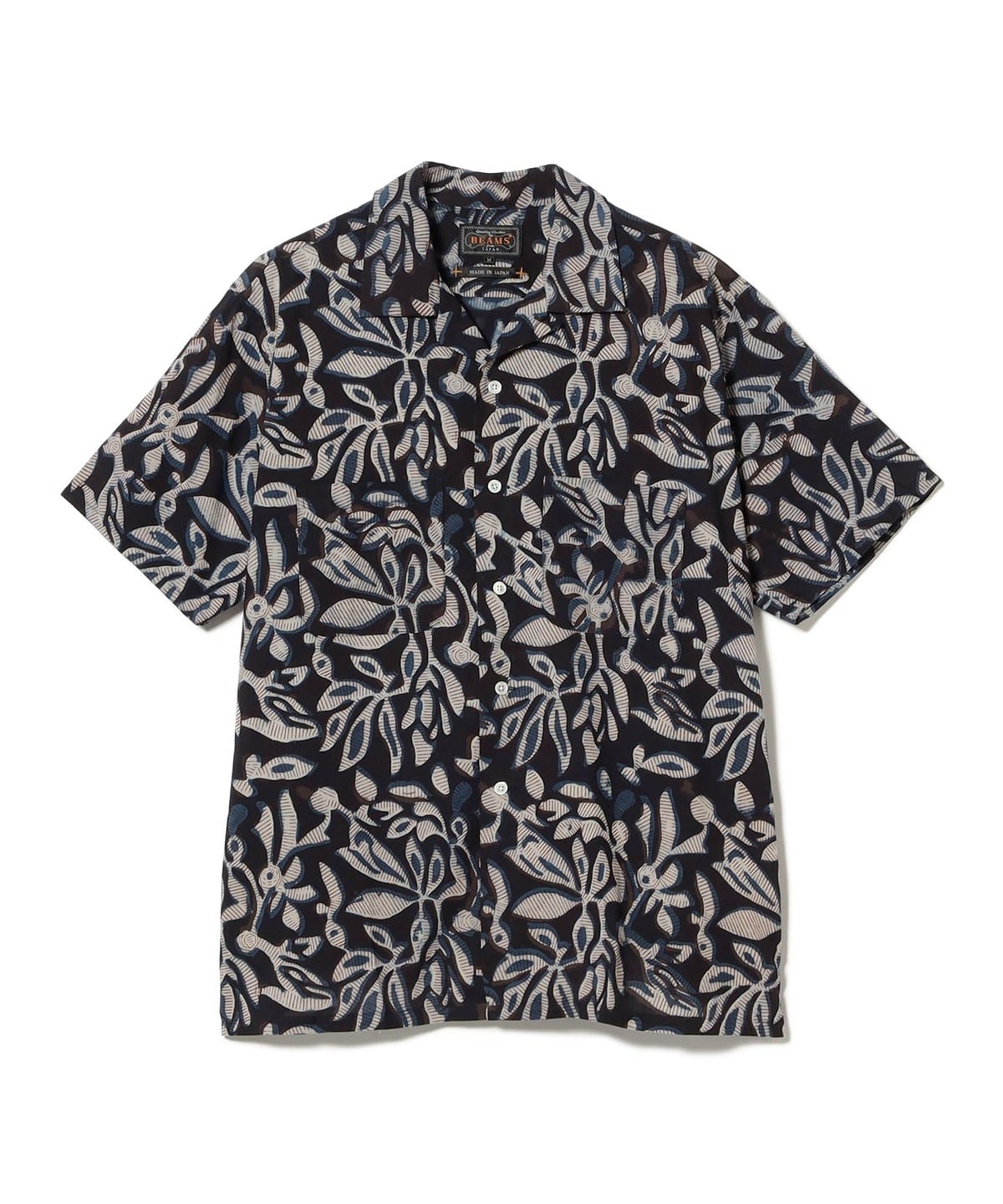 BEAMS PLUS BEAMS PLUS / Open Collar Block Print Leaf（襯衫・罩衫 休閒襯衫）網購｜BEAMS