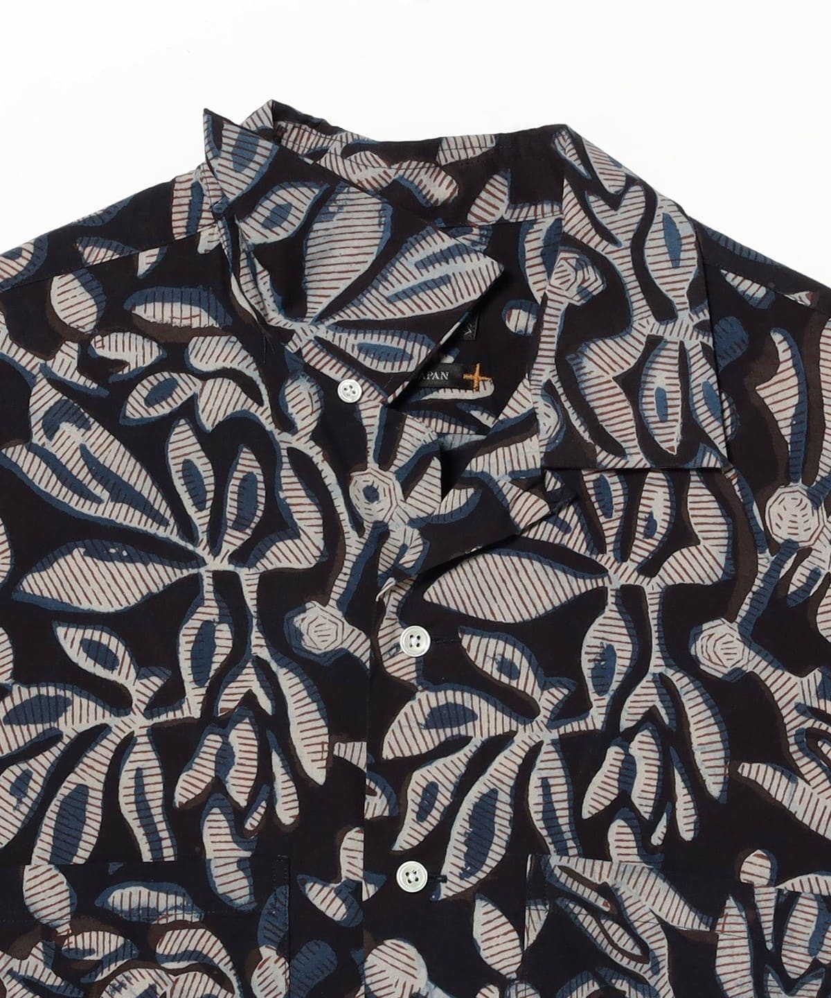 BEAMS PLUS BEAMS PLUS / Open Collar Block Print Leaf（襯衫・罩衫 休閒襯衫）網購｜BEAMS