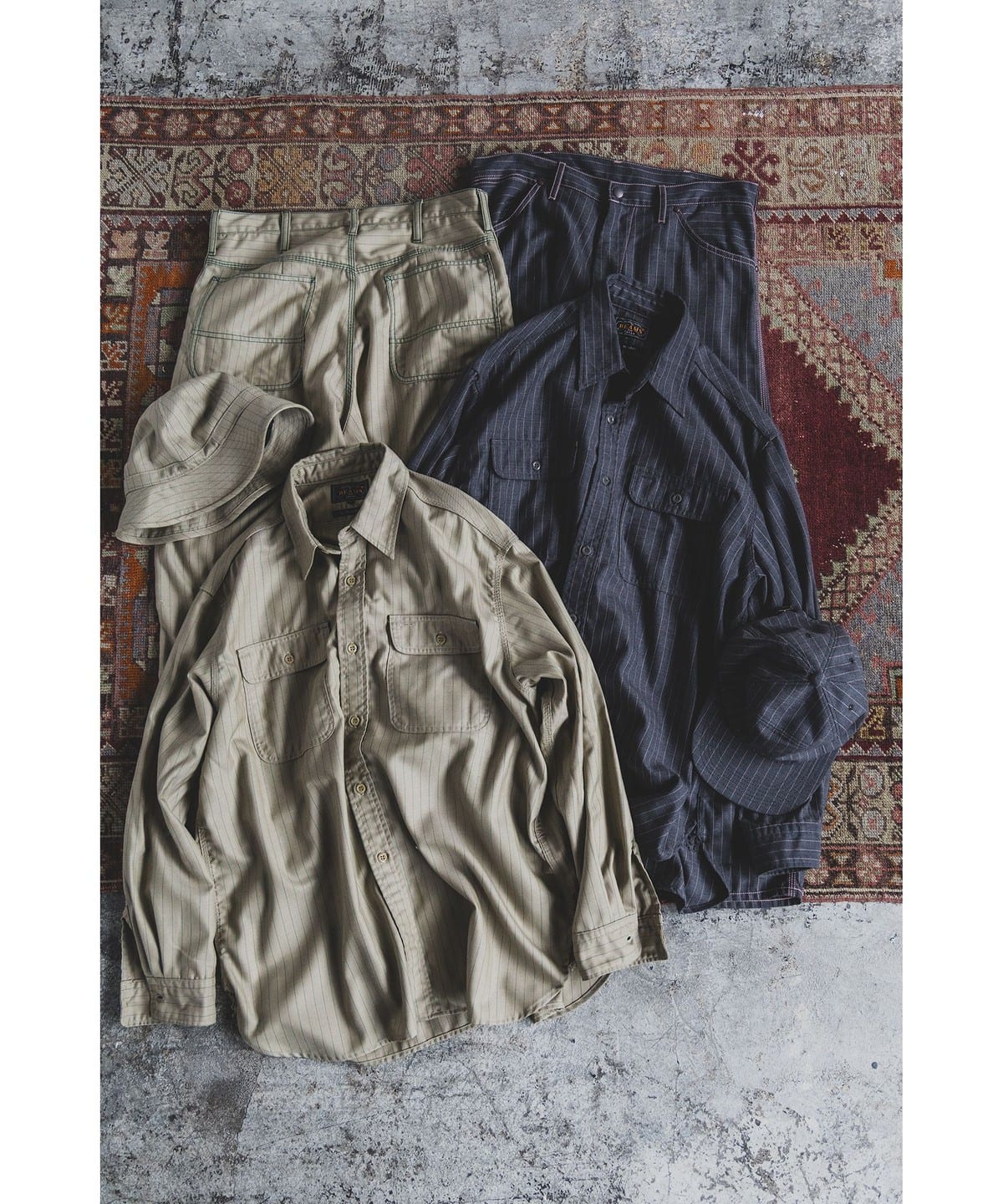 BEAMS PLUS（ビームス プラス）WORK Uniform Serge Pin Stripe（シャツ・ブラウス カジュアルシャツ）通販 ...