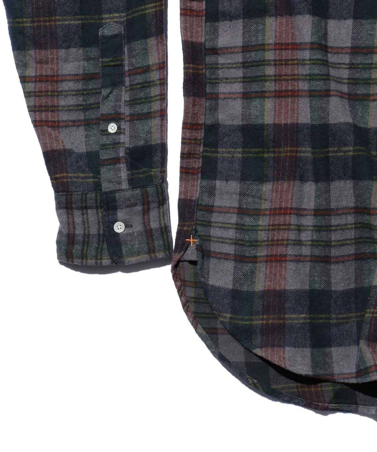 BEAMS PLUS（ビームス プラス）B.D. Classic-fit Indian flannel Plaid Over Dye（シャツ ...