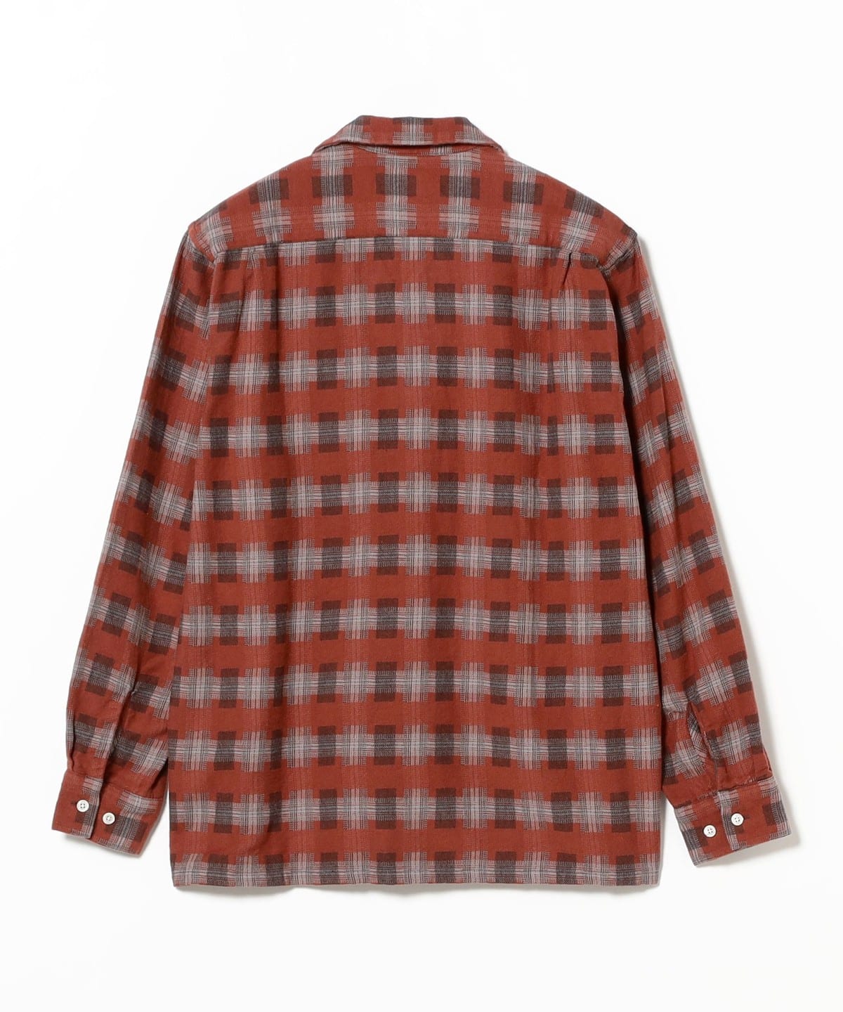 BEAMS PLUS（ビームス プラス）Open Collar Brushed Satin Plaid（シャツ・ブラウス カジュアルシャツ ...