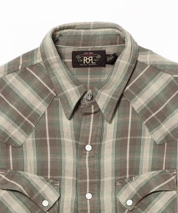 BEAMS PLUS (BEAMS PLUS) RRL / Slim Fit Plaid Twill Western Shirt (Shirts, Blouses, Casual Shirts ...