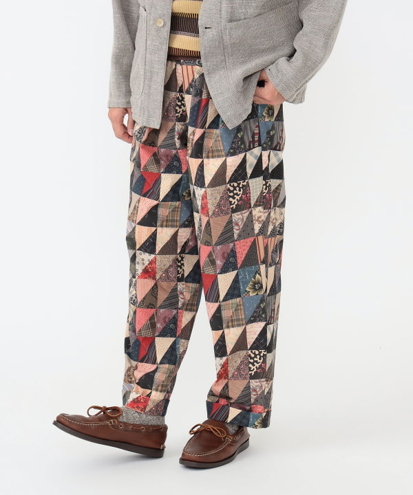 BEAMS PLUS（ビームス プラス）2 Pleats Relax Trousers Polyester Dobby Patchwork ...