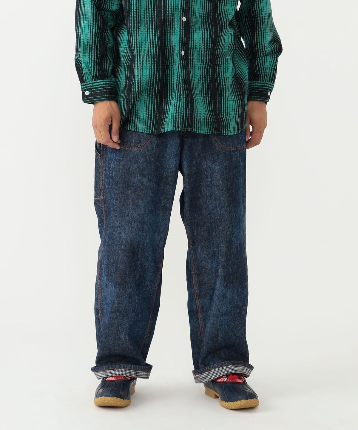 BEAMS PLUS BEAMS PLUS / Painter Pants Lined Denim Discharge Print（褲子 ...