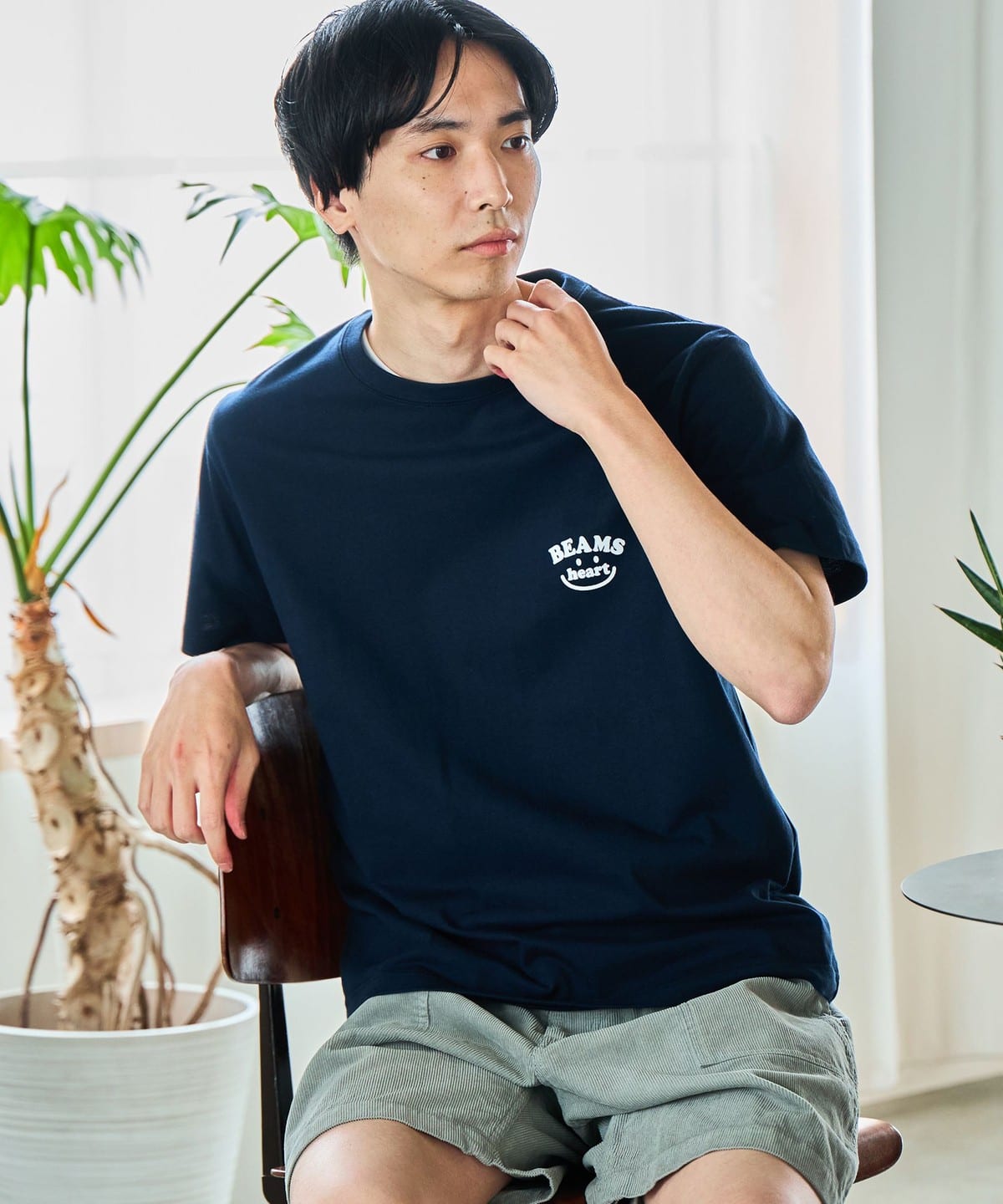 BEAMS HEART BEAMS HEART / 男裝 微笑 LOGO 短袖 T恤（T恤・剪裁上衣 T恤）網購｜BEAMS