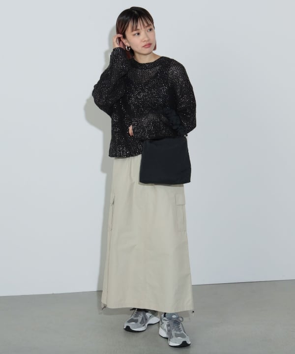 BEAMS HEART(ビームス ハート)箔プリント メッシュニット BEAMS HEART(ビームス ハート)箔プリント メッシュニット