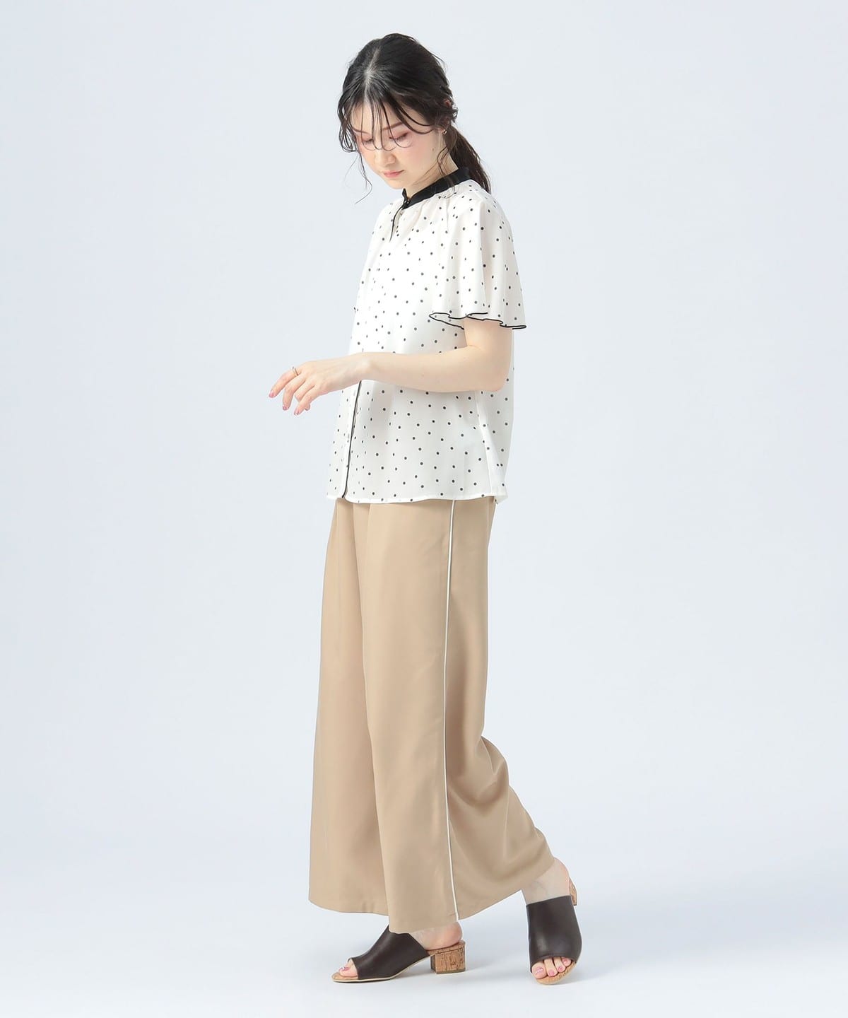 BEAMS HEART(ビームス ハート)サス付き ワイド ラインパンツ BEAMS HEART(ビームス ハート)サス付き ワイド ラインパンツ