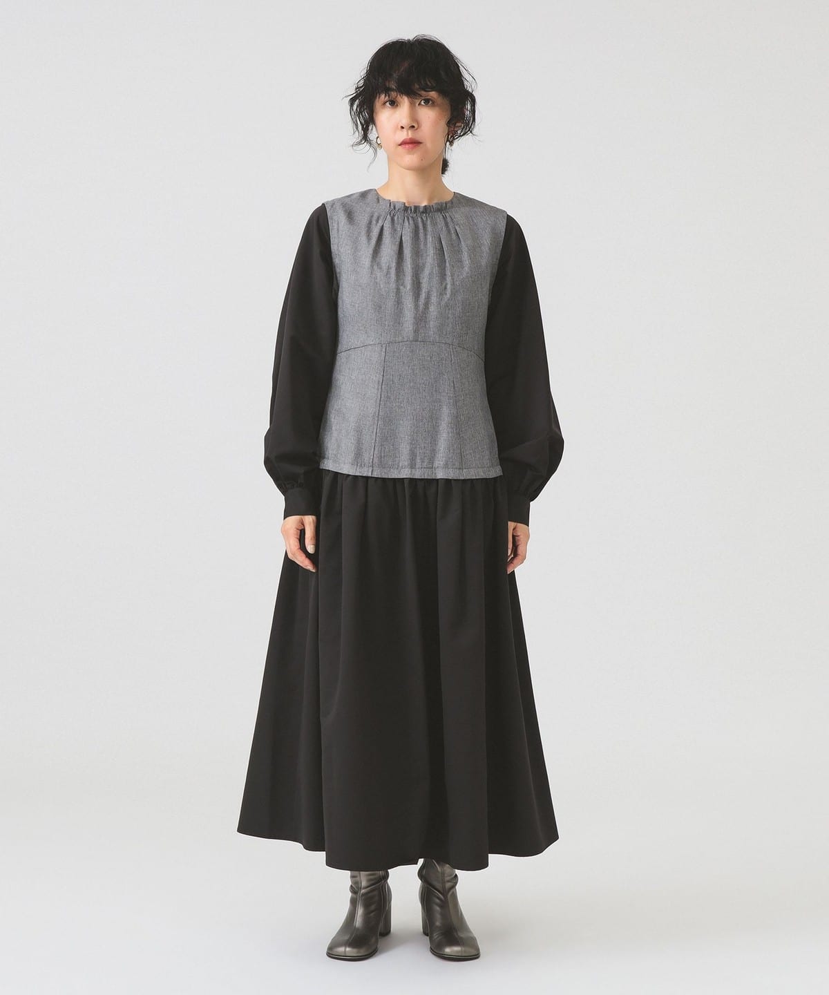 Ray BEAMS RBS / 女裝 異材質 拼接 洋裝（洋裝 洋裝）網購｜BEAMS