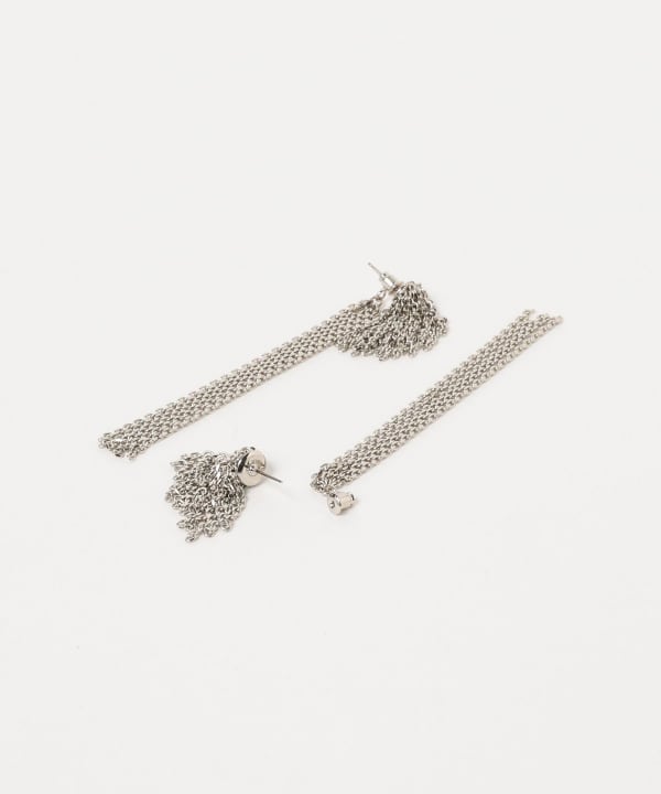 Ray BEAMS Ray BEAMS FUMIE＝TANAKA / Chain fringe earrings (accessory earrings (for both ears ...