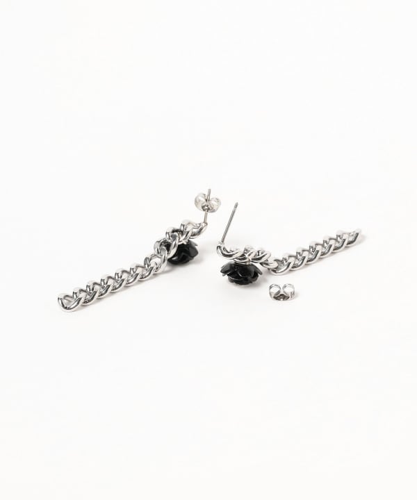 Ray BEAMS Ray BEAMS LOTUS PINK / Flower Charm Long Earrings ...