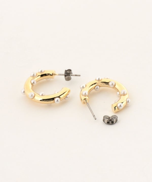 Ray BEAMS Chalulu / 女裝 珍珠環狀 針式耳環（飾品 穿式耳環（雙邊））網購｜BEAMS