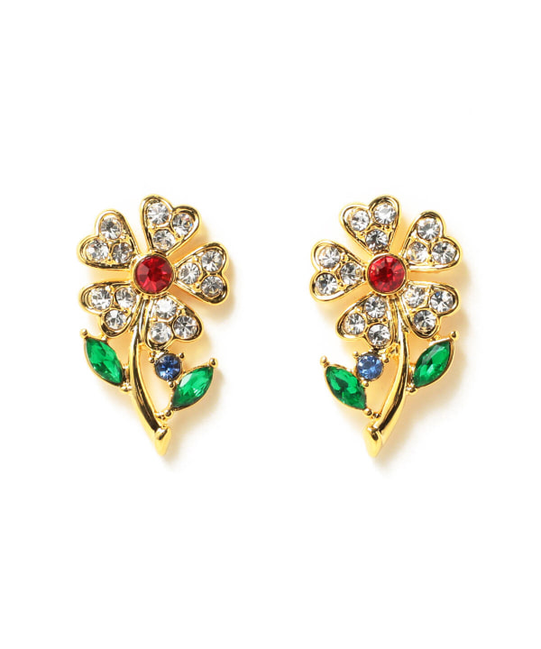 Ray BEAMS Ray BEAMS [Outlet] Ray BEAMS / Crystal flower earrings ...