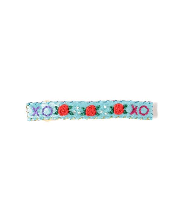 Ray BEAMS Ray BEAMS LOTUS PINK / ROSE embroidered barrettes (hair ...