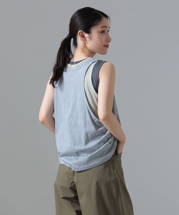 Demi-Luxe BEAMS Demi-Luxe BEAMS INSCRIRE Light Jersey Layered Tank Top ...