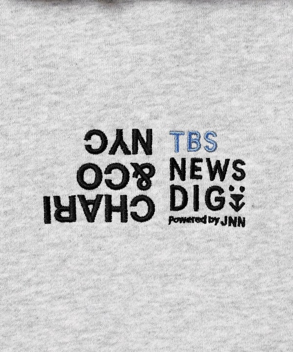 BEAMS T BEAMS T CHARI&CO x TBS NEWS DIG / EMBROIDERY HOODIE SWEATS ...