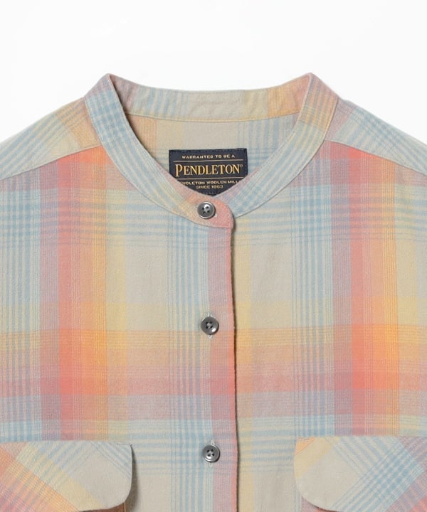 B:MING by BEAMS B:MING by BEAMS PENDLETON Band Collar Shirt Dress (Dress Dress) Available at BEAMS