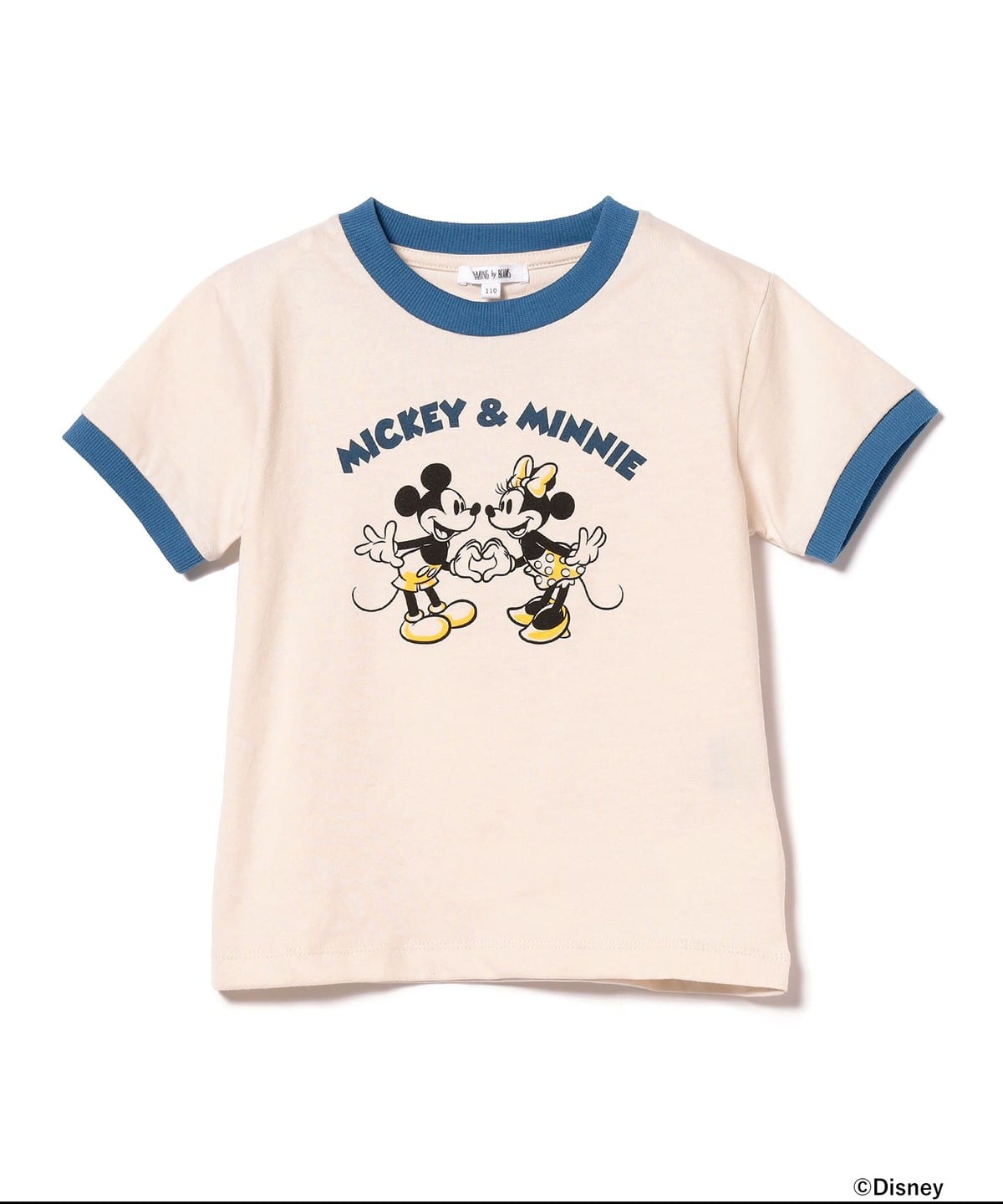 B:MING by BEAMS（ビーミング by ビームス）Disney / MICKEY ＆ MINNIE リンガー プリント Tシャツ ...